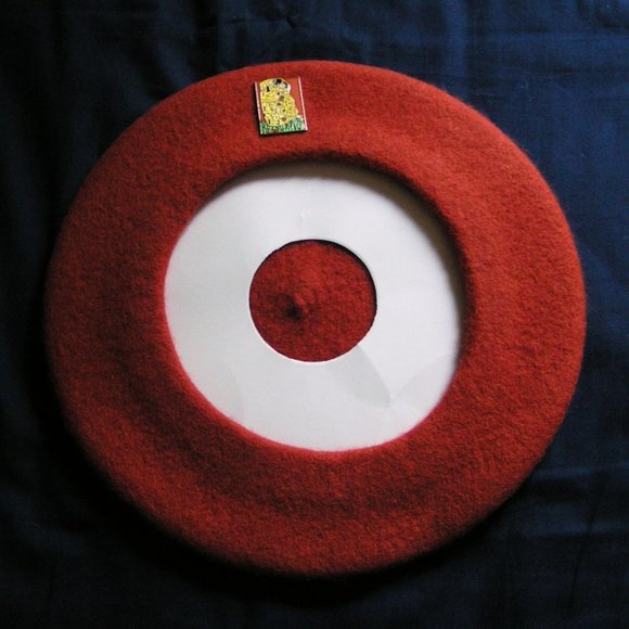 Accessories | Mauve Beret With Gustav Klimt The Kiss Pin | Poshmark